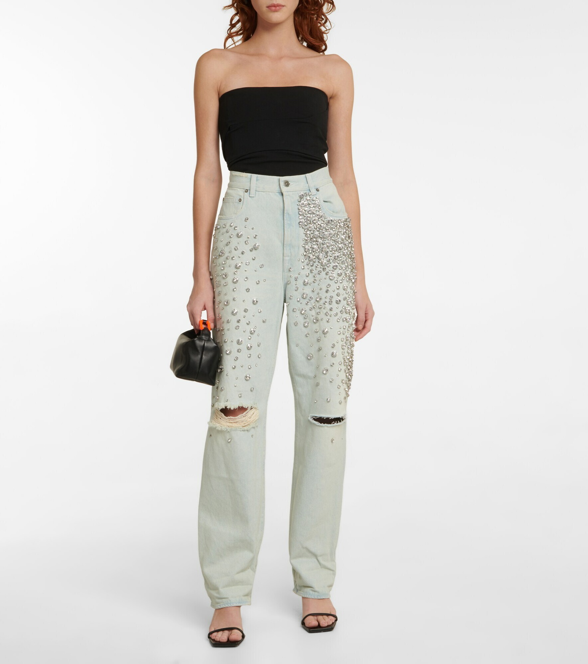 Golden Goose - Embellished high-rise wide-leg jeans Golden Goose Deluxe ...