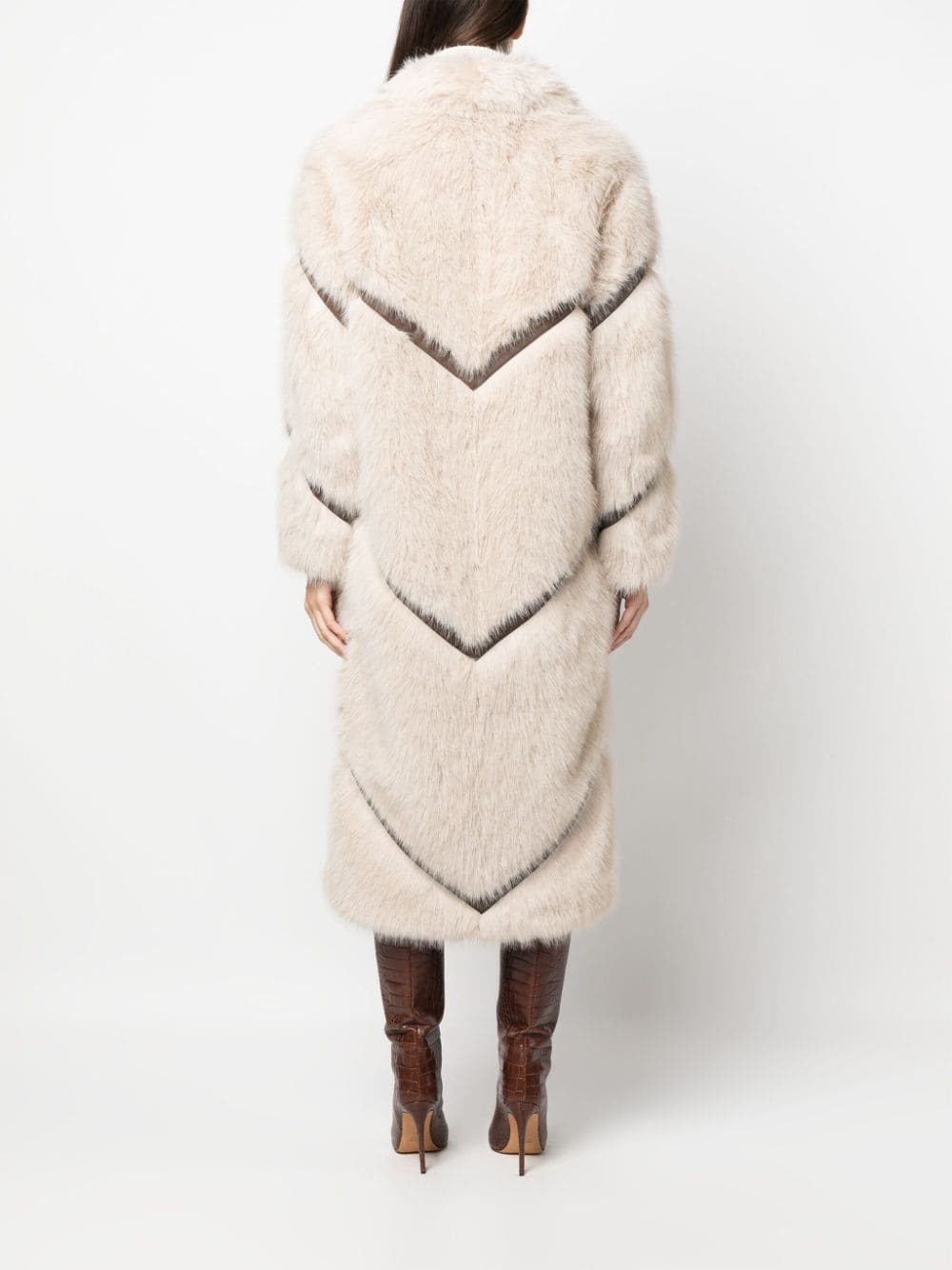 STAND - Everleigh Faux Fur Long Coat Stand Studio