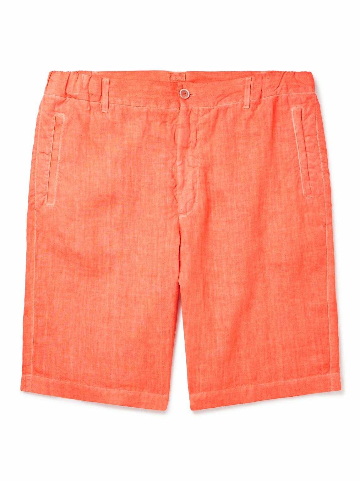 120% - Straight-Leg Linen Bermuda Shorts - Orange 120%