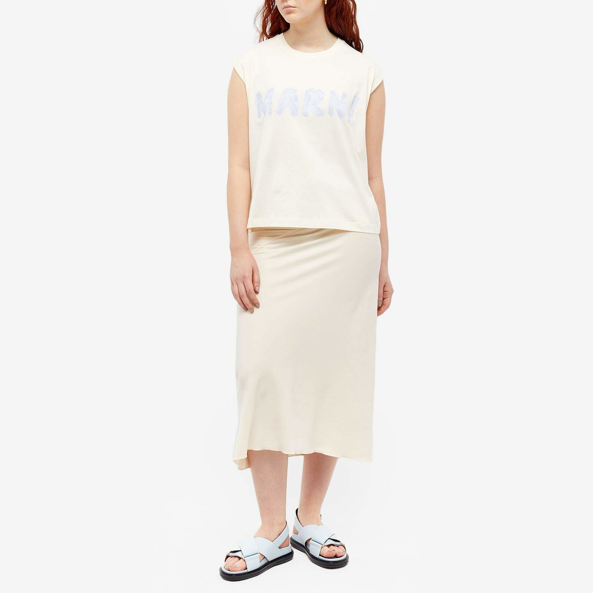 Marni Women's Logo Tank Top in Pearl Marni