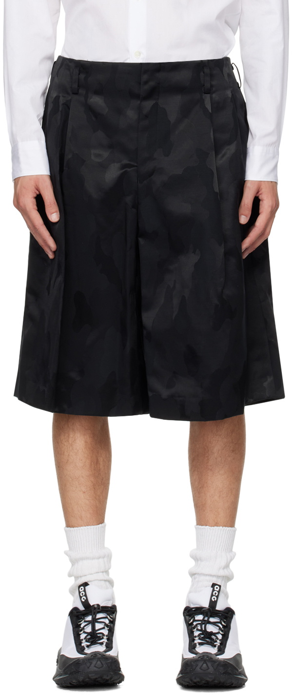 Comme des Garçons Homme Plus Black Jacquard Camo Shorts Comme des ...