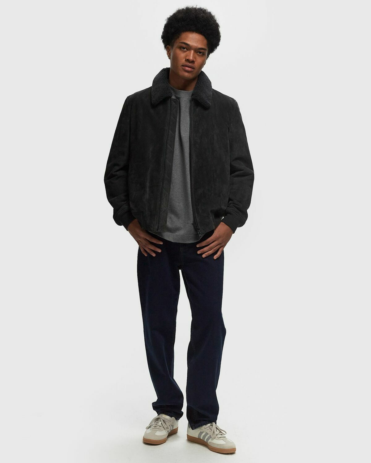 Closed Leather Jacket Blue Bomber Jackets Closed