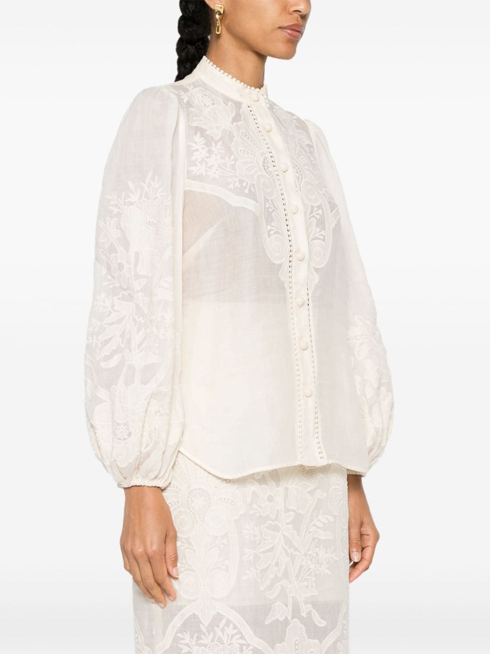 ZIMMERMANN - Embroidered Linen Blouse Zimmermann