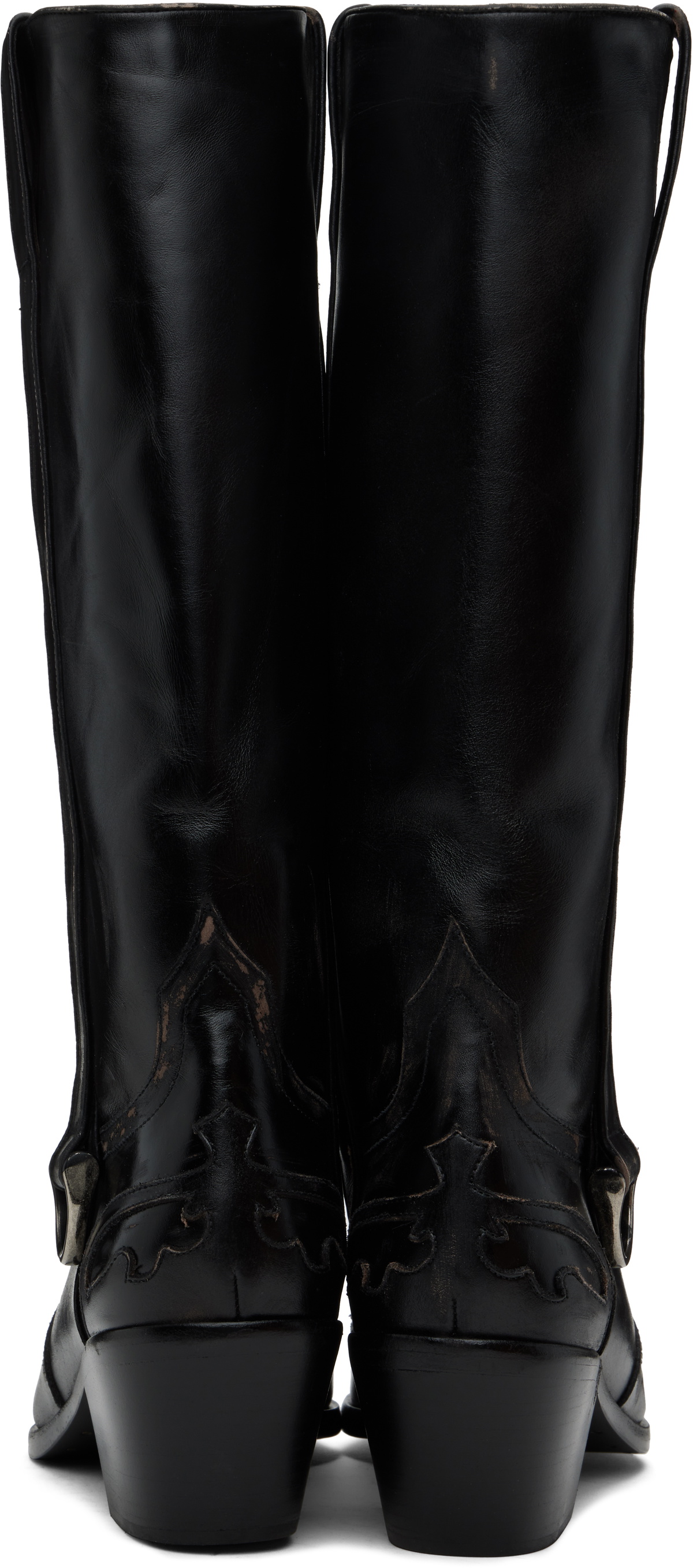 Enfants Riches Déprimés Black Painted Cowboy Tall Boots Enfants Riches ...