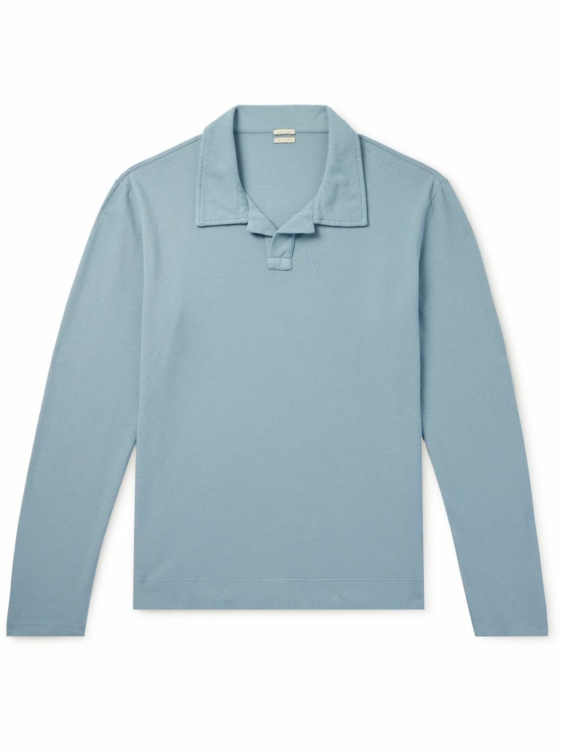 Massimo Alba - Rico Cotton and Cashmere-Blend Piqué Polo Shirt - Blue ...