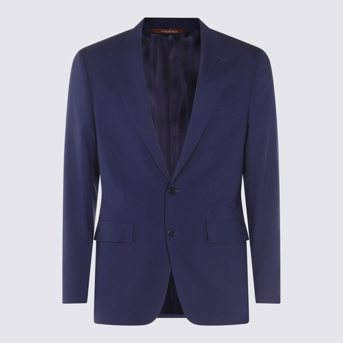 Canali Blue Wool Suits Canali