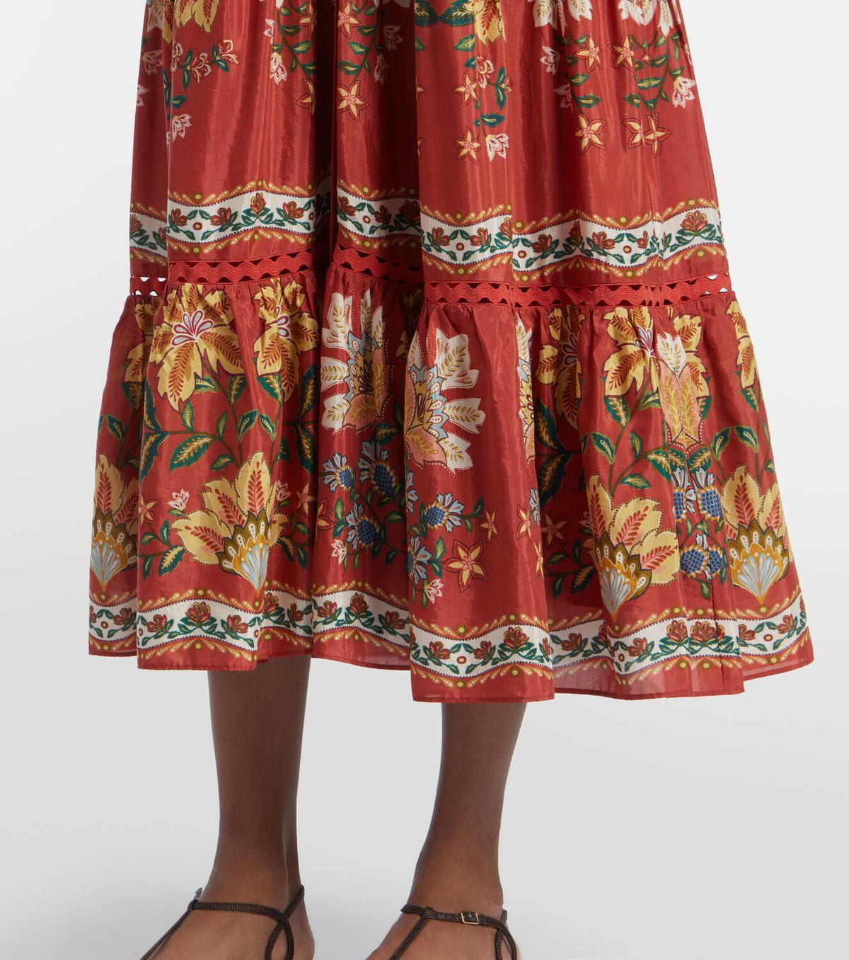 Farm Rio Garden Delight cotton-blend midi dress Farm Rio