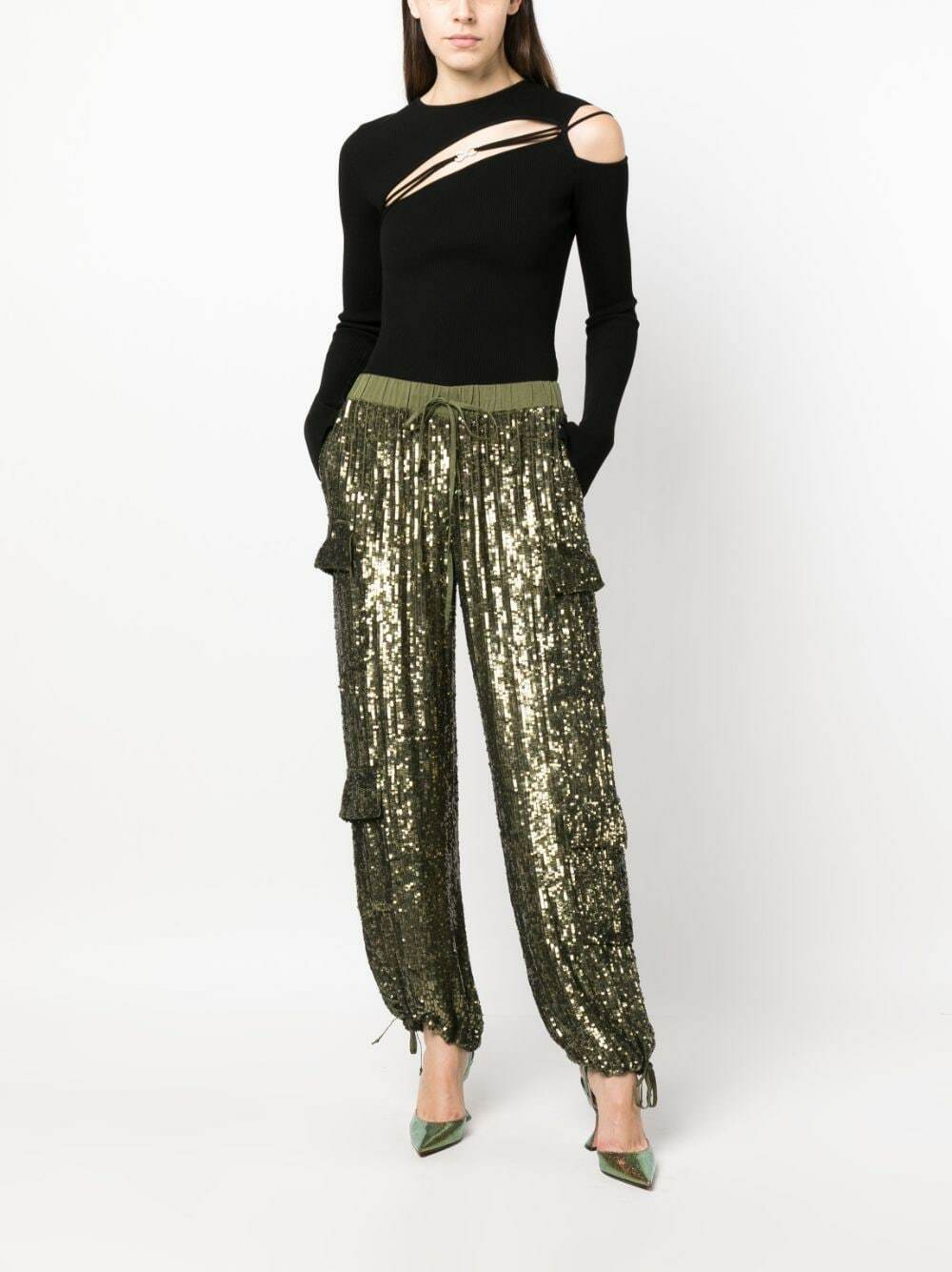 PAROSH - Full Paillettes Trousers Parosh