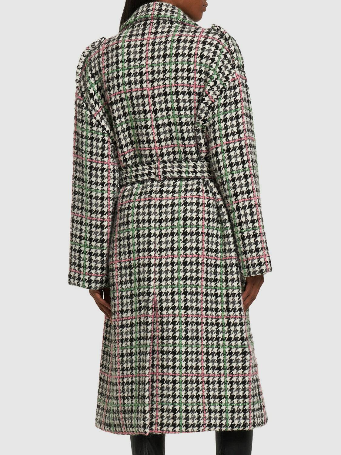 MSGM - Plaid Wool Blend Long Coat MSGM