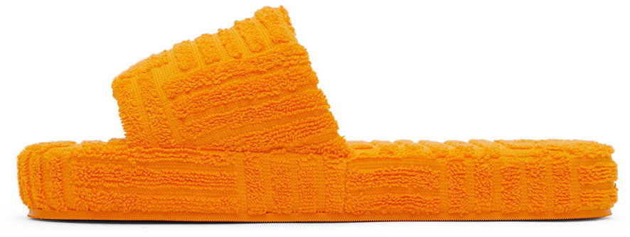 Bottega Veneta Orange Resort Sponge Sandals Bottega Veneta