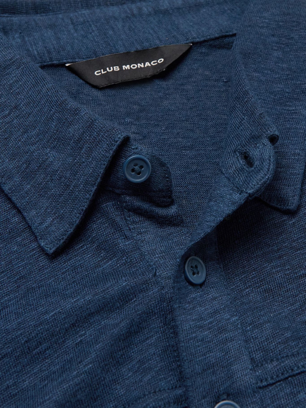 Club Monaco - Linen Polo Shirt - Blue Club Monaco