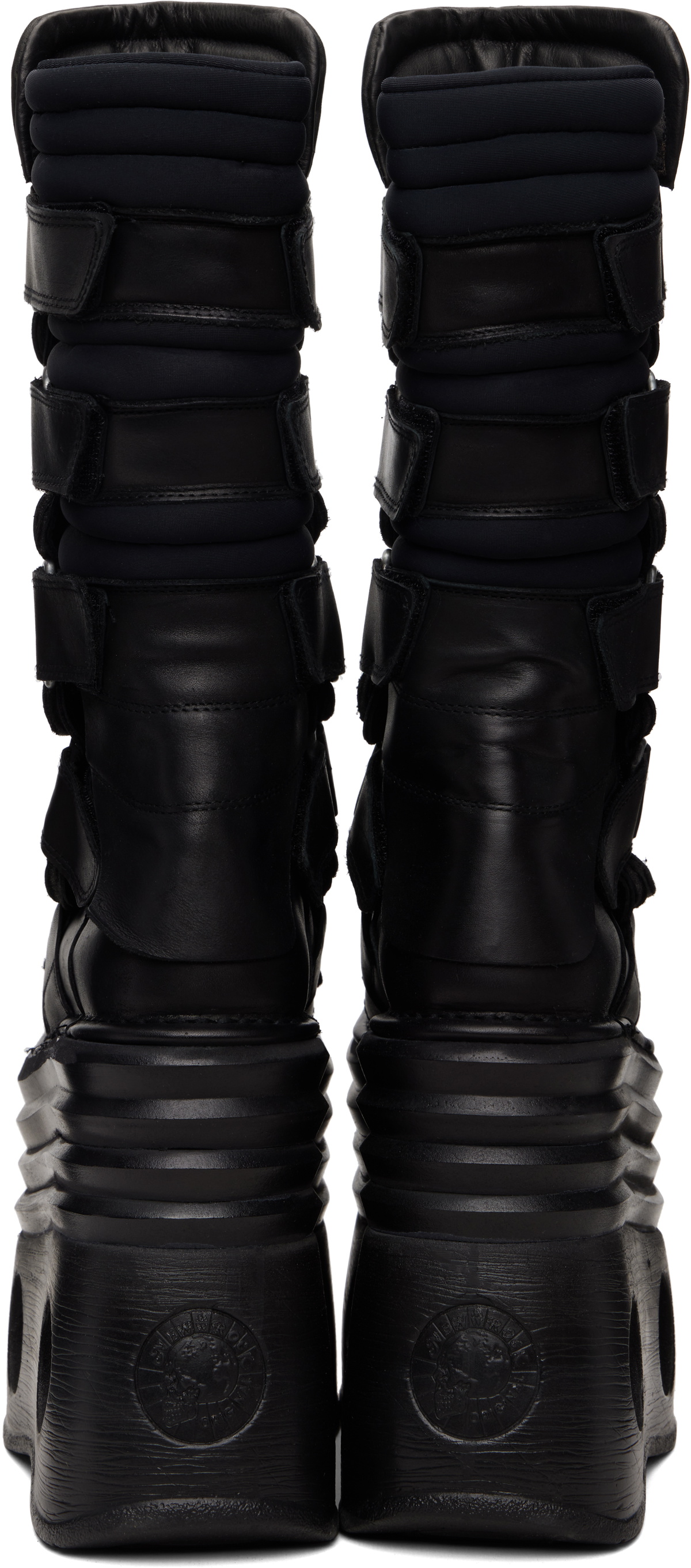 VETEMENTS Black New Rock Edition Platform Tower Boots Vetements