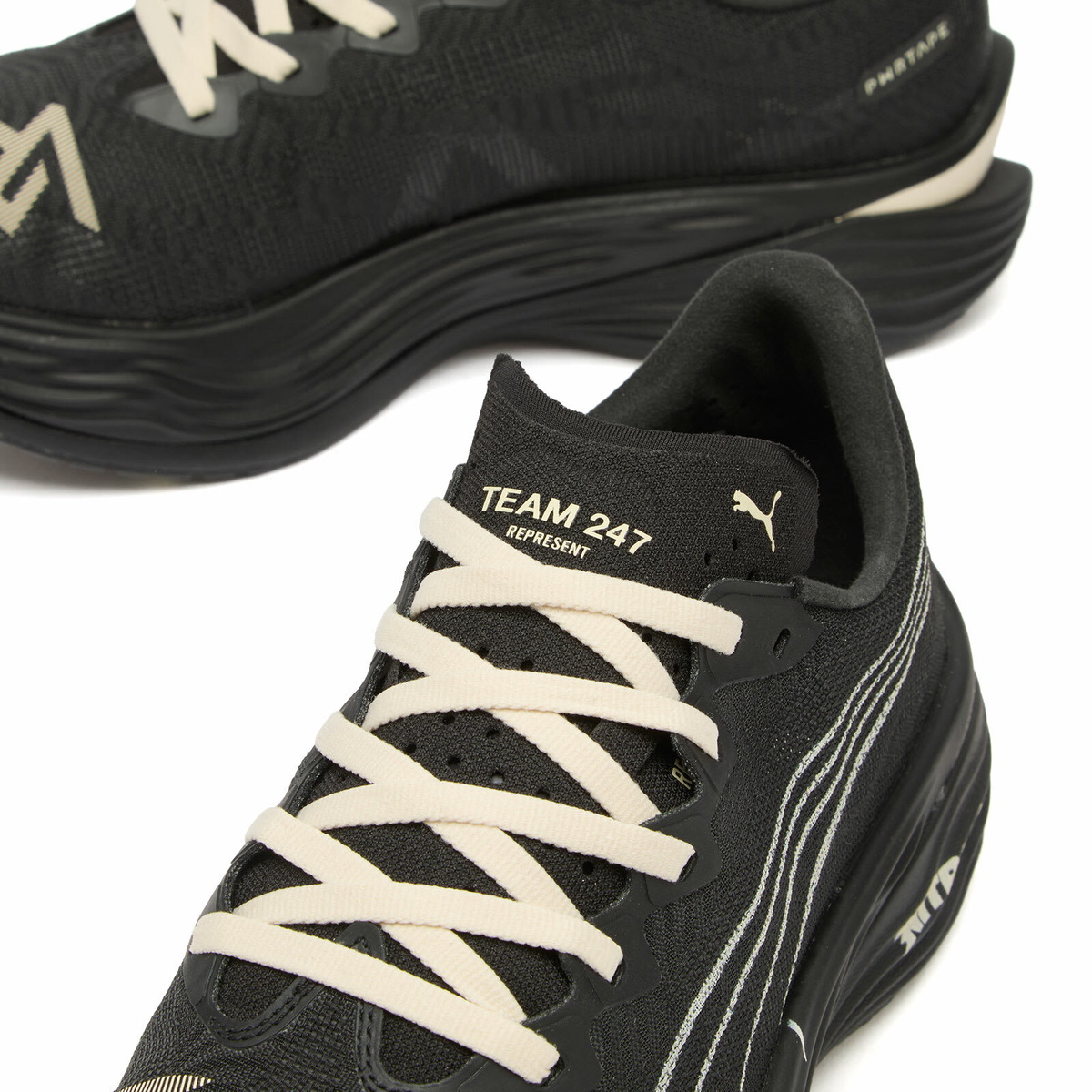 Puma Women's x Represent Deviate Nitro Elite 3 Sneaker in Black/Cream Puma