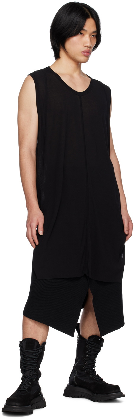 Julius Black Ribbed Tank Top Julius