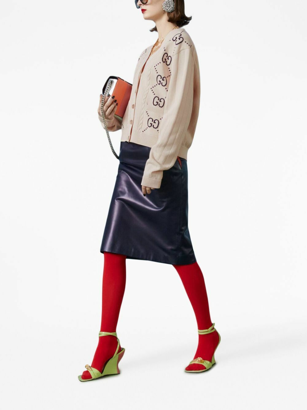 Gucci Neutral GG Intarsia Cardigan Gucci