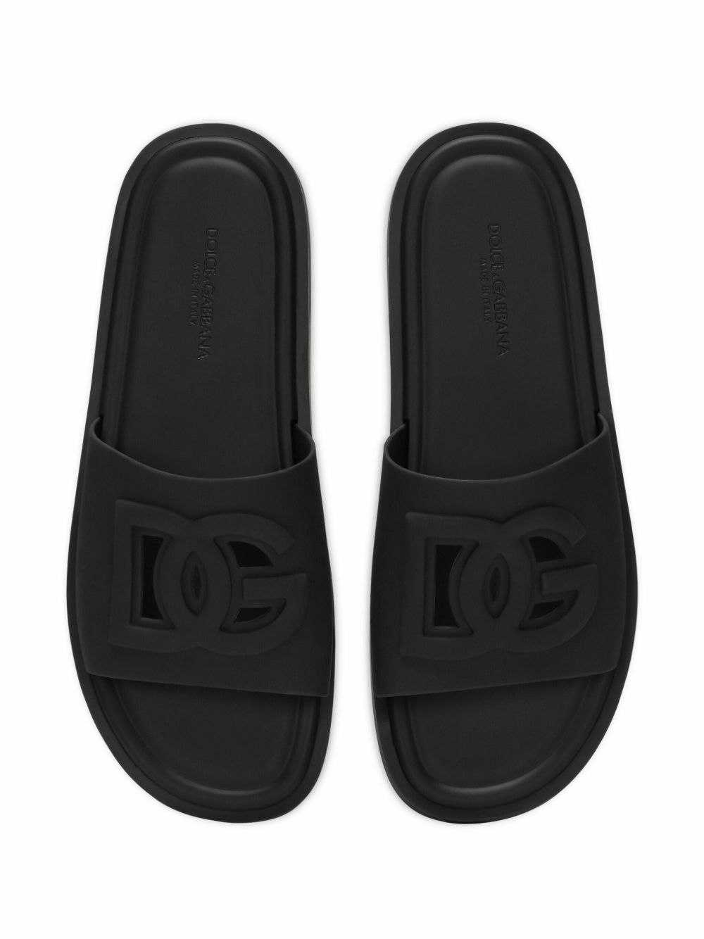 Dolce & Gabbana Black DG Cut-Out Slides Dolce & Gabbana
