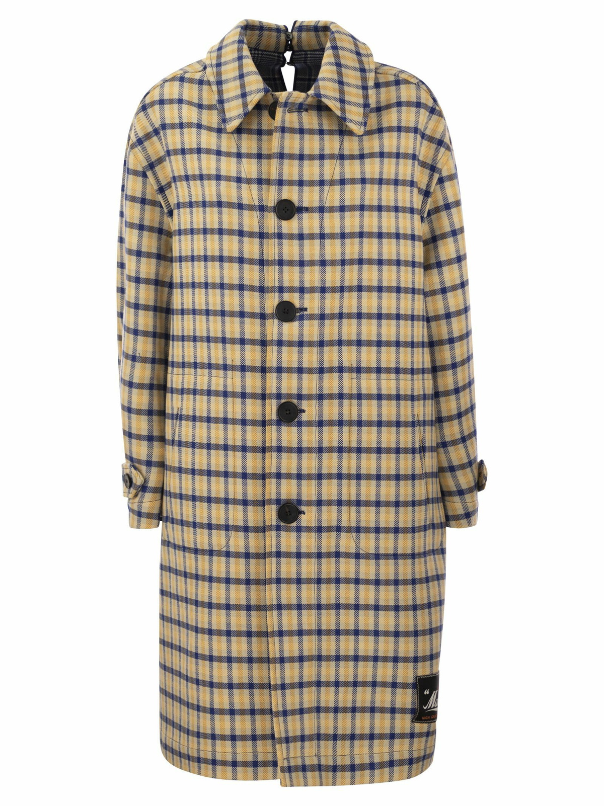 Marni Reversible Wool Coat With Check Pattern Marni
