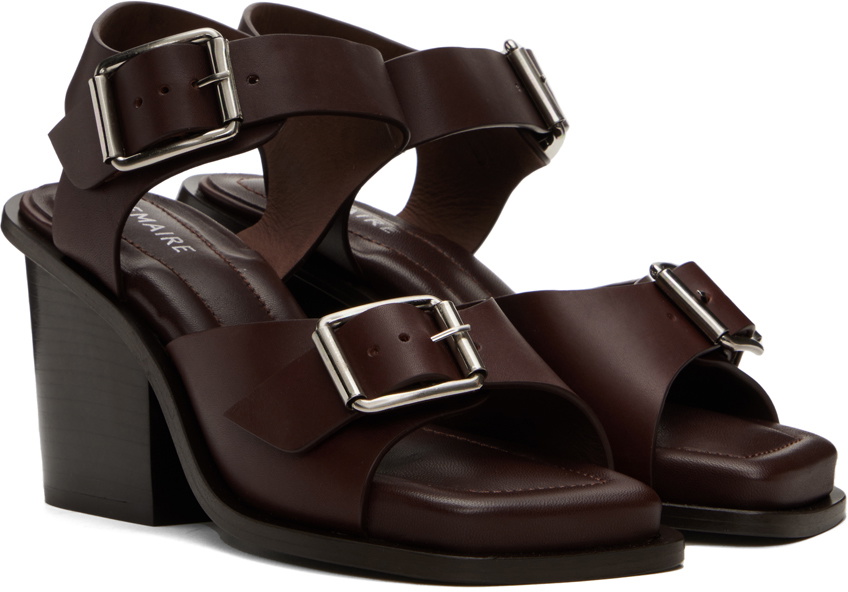 LEMAIRE Brown Square Heeled 80 Sandals Lemaire