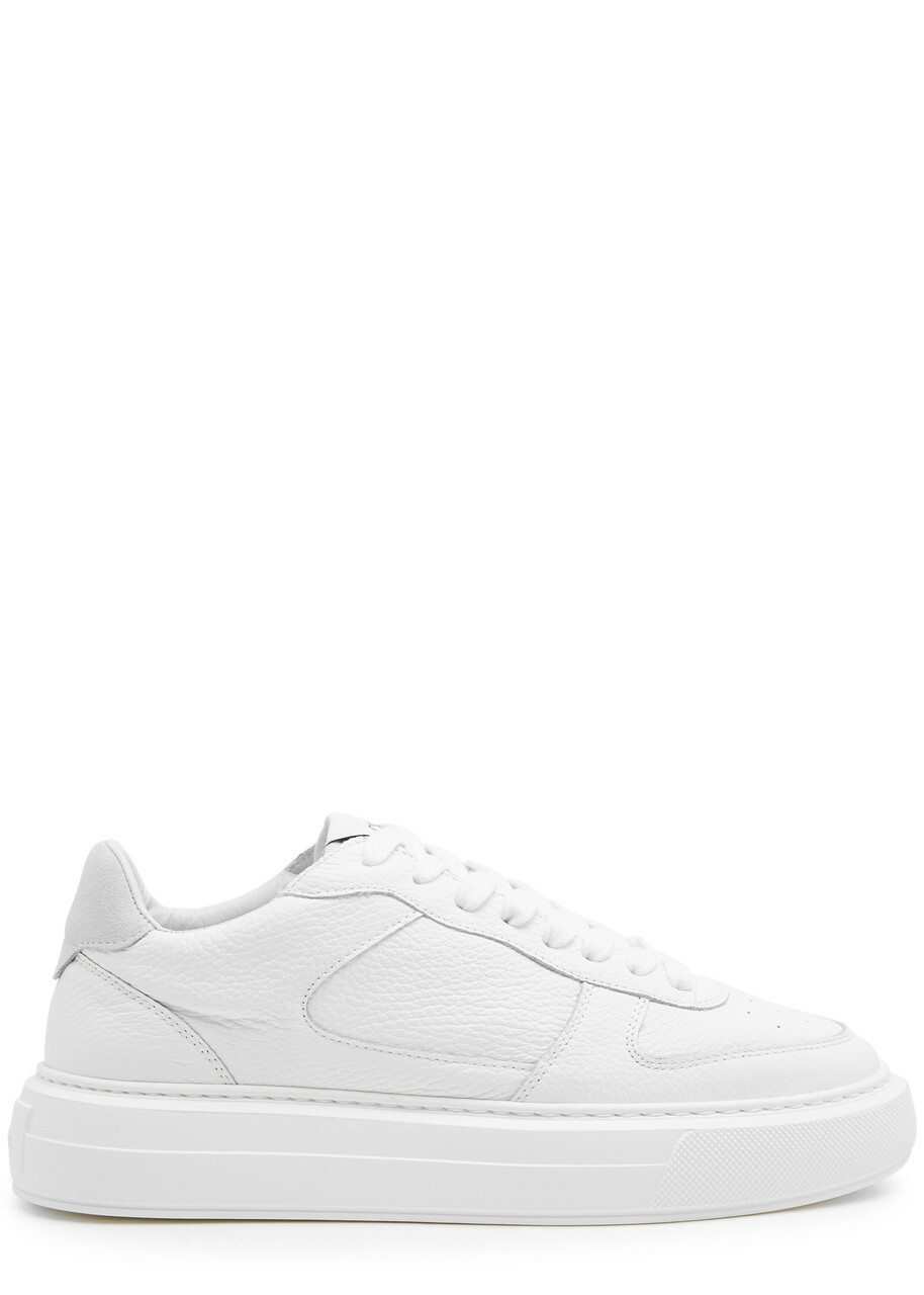 Cleens Court Grained Leather Sneakers White Cleens