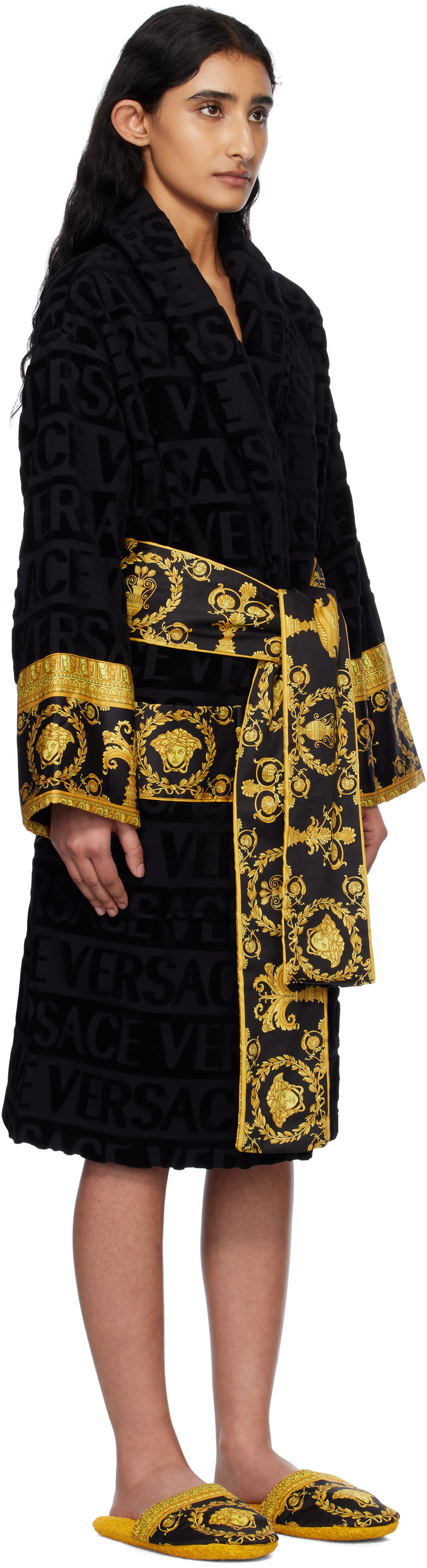 Versace Underwear Black 'I Heart Baroque' Bathrobe Versace Underwear