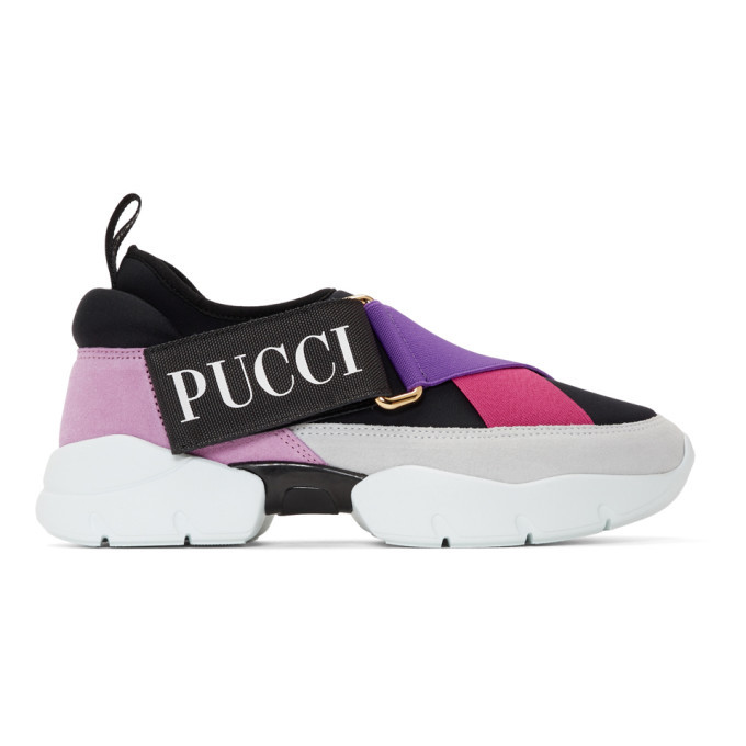 Emilio Pucci Pink Colorblock Elastic Sneakers Emilio Pucci