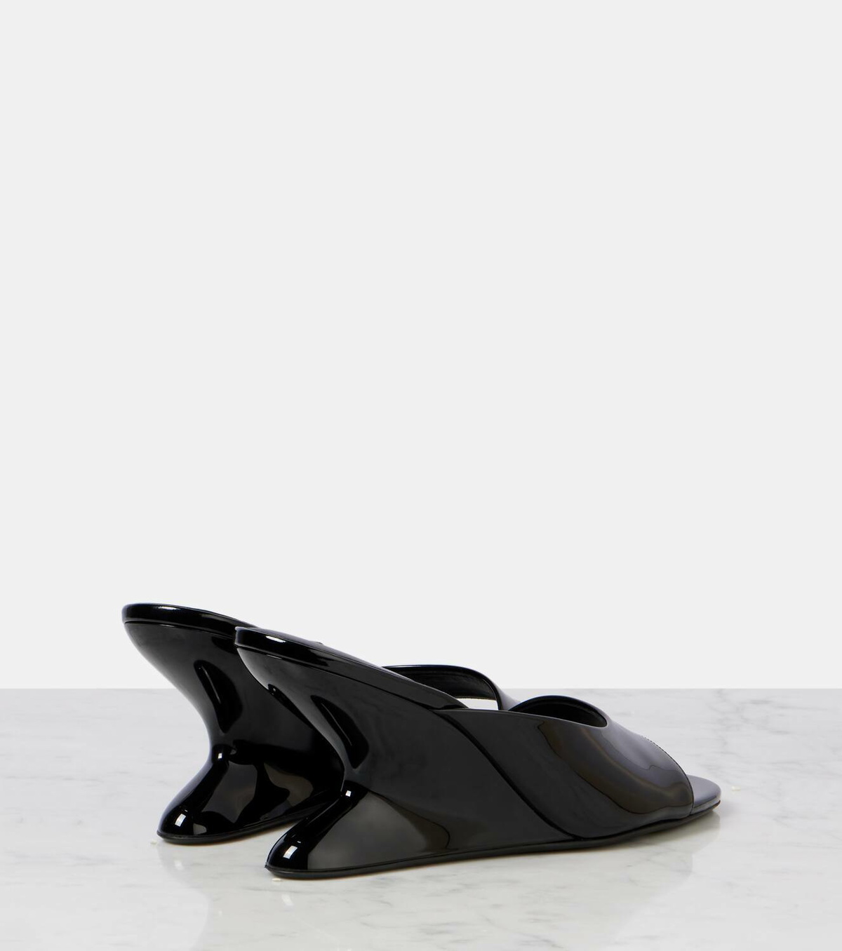 Alaïa Curve 75 patent leather wedge mules ALAÏA