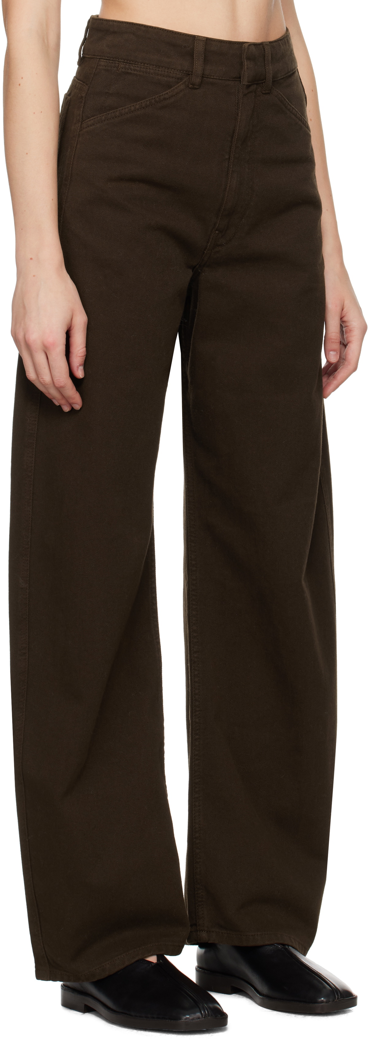 LEMAIRE Brown High Waisted Curved Jeans Lemaire