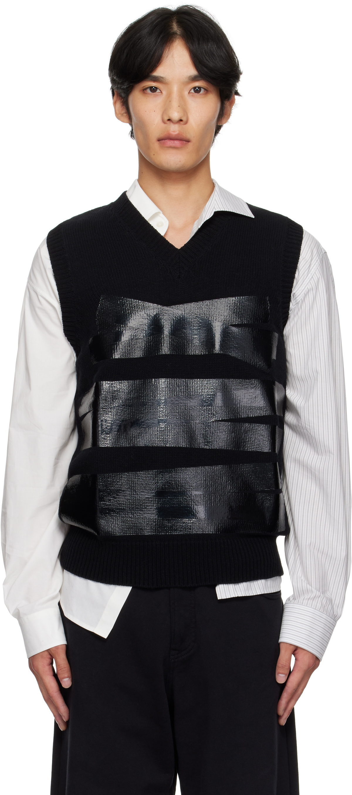 MM6 Maison Margiela Black Taped Label Sweater MM6 Maison Margiela