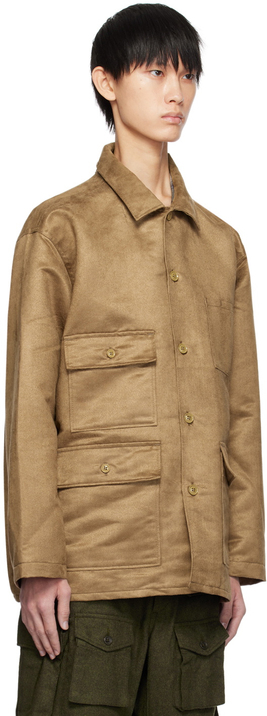 Engineered Garments Khaki BA Faux-Leather Jacket Engineered Garments