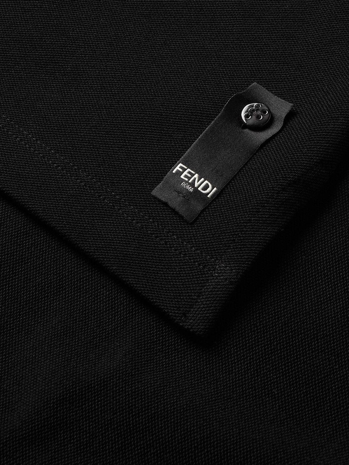 FENDI - Cotton-Piqué Polo Shirt - Black - M Fendi