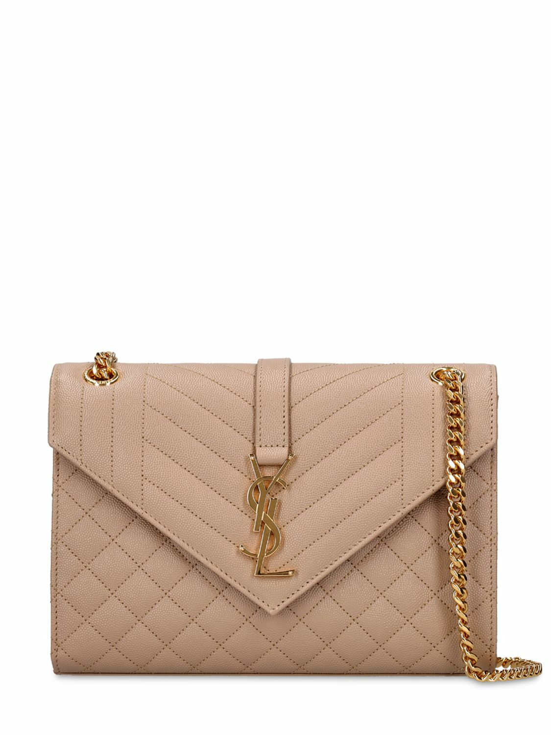 SAINT LAURENT - Medium Envelope Quilted Leather Bag Saint Laurent
