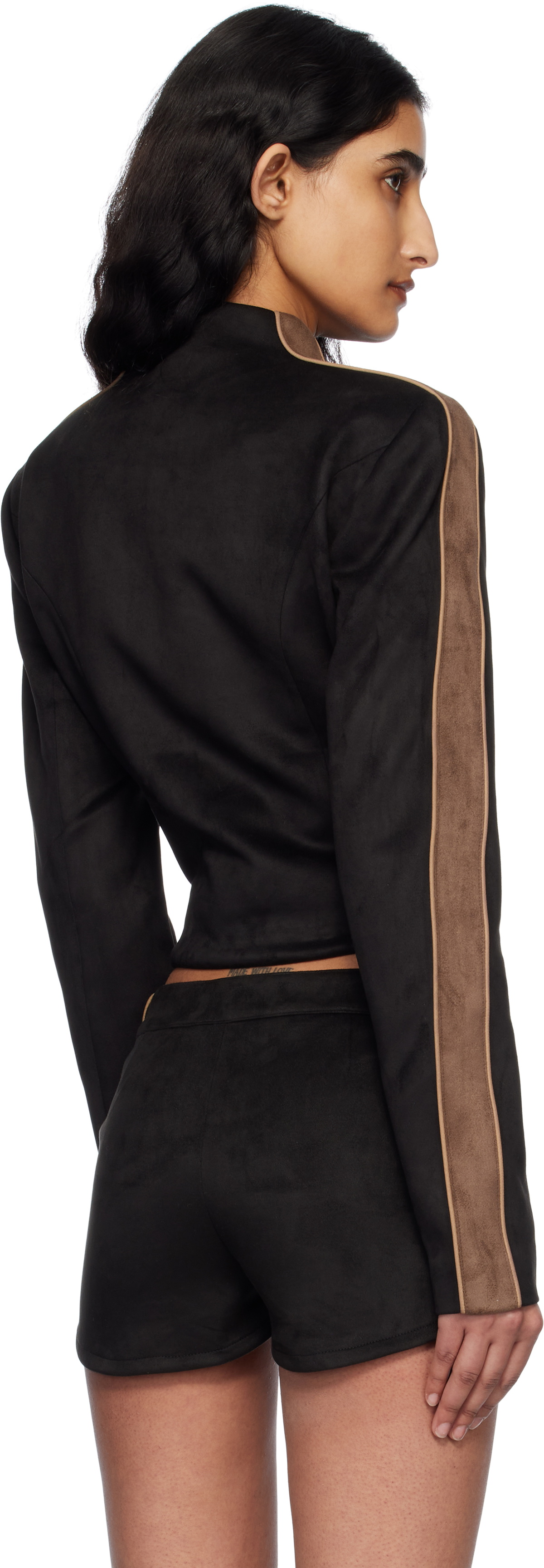 MISBHV Black Faux Suede Moto Jacket MISBHV