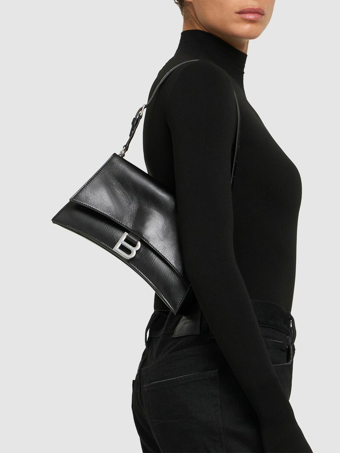 BALENCIAGA - Small Crush Sling Leather Shoulder Bag Balenciaga