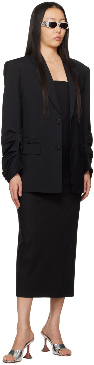 lesugiatelier Black Shirring Maxi Dress lesugiatelier