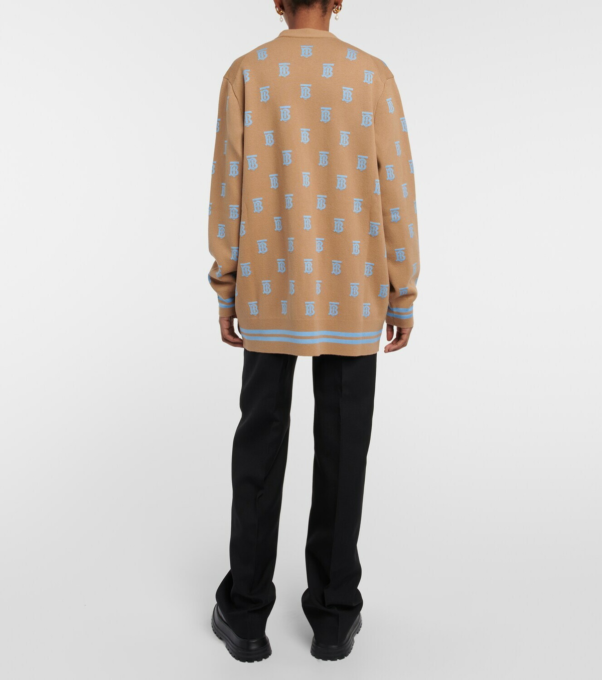 Burberry - TB Monogram wool and silk-blend cardigan Burberry