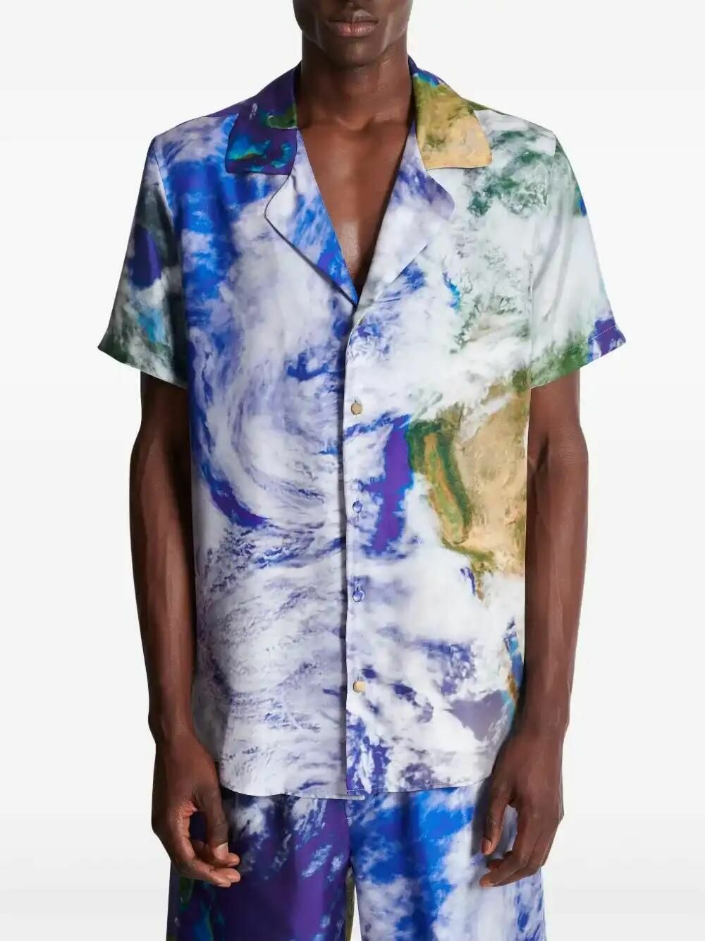 Balmain Earth-Print Shirt Balmain