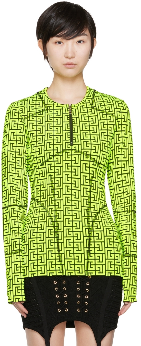 Balmain Yellow Monogram Sport Top Balmain