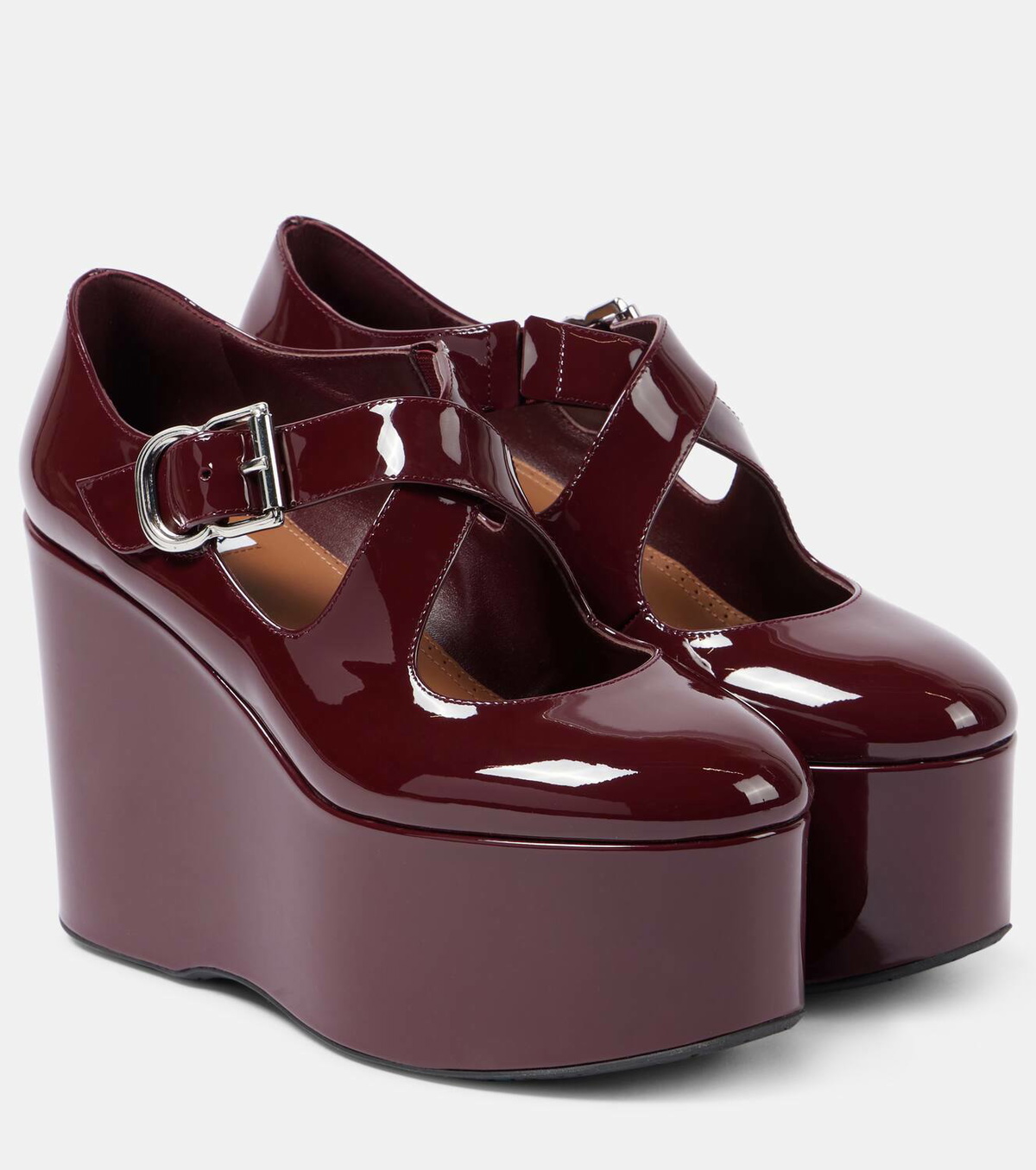 Alaïa Criss Cross patent leather wedges ALAÏA