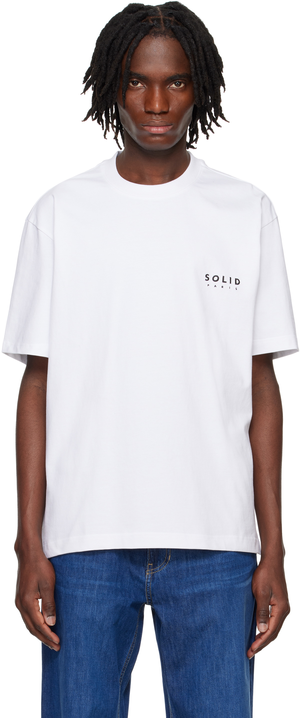 Solid Homme White 'Paris' T-shirt Solid Homme