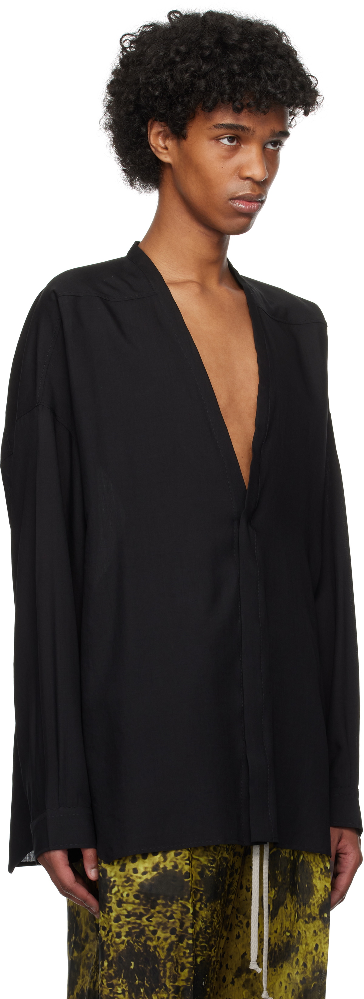 Rick Owens Black Hollywood Lido Larry Shirt Rick Owens