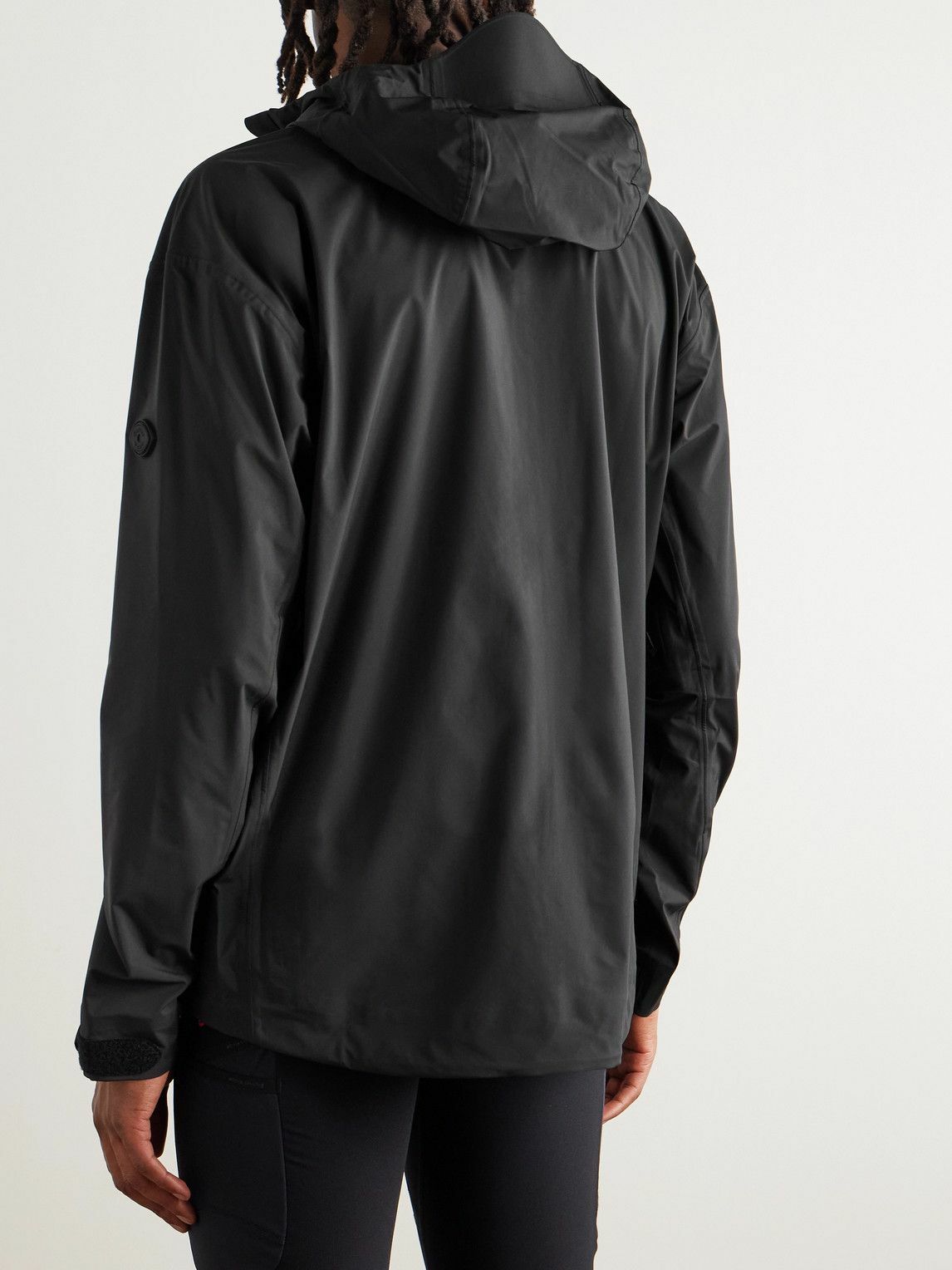 DISTRICT VISION - Logo-Appliquéd Shell Hooded Jacket - Black District ...