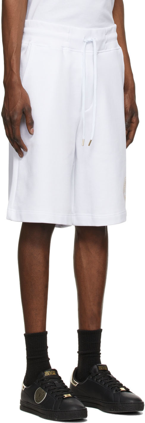 Versace Jeans Couture White V-Emblem Shorts Versace