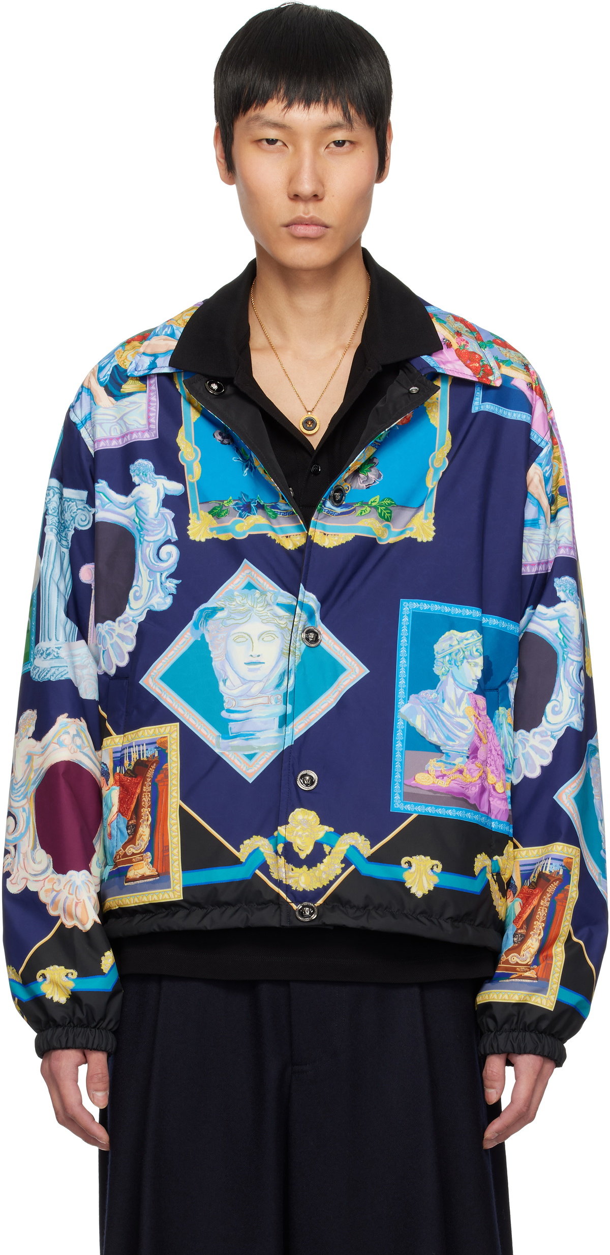 Versace Multicolor 'Versace Gallery' Reversible Blouson Jacket Versace