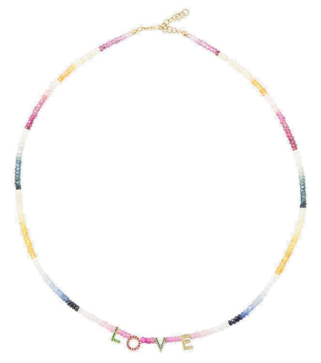 Roxanne First Love 14kt gold necklace with sapphires and diamonds ...