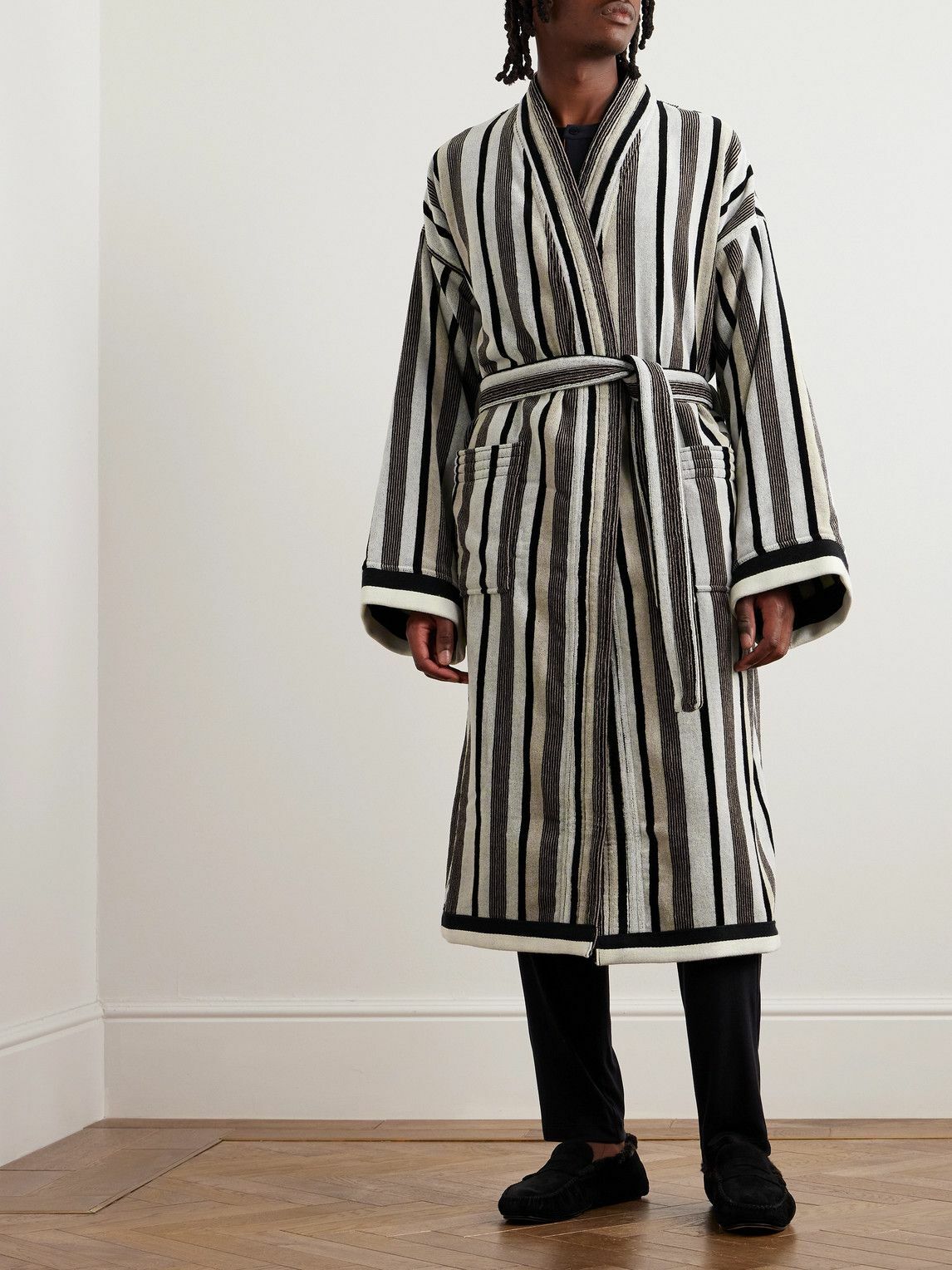 Missoni Home - Craig Striped Cotton-Terry Jacquard Robe - Black Missoni ...