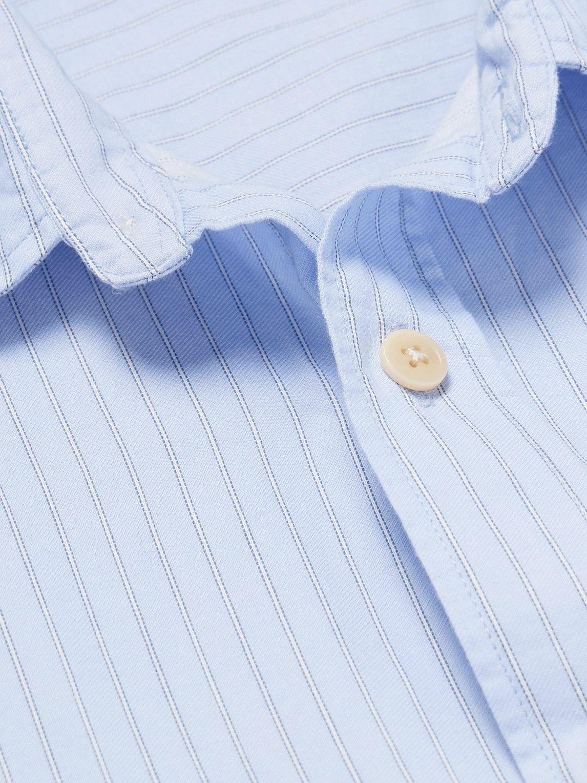 Oliver Spencer - Garrison Striped Organic Cotton Shirt - Blue Oliver ...