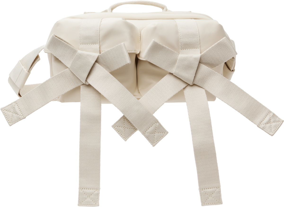 Simone Rocha Off-White Beaded Classic Bow Crossbody Bag Simone Rocha