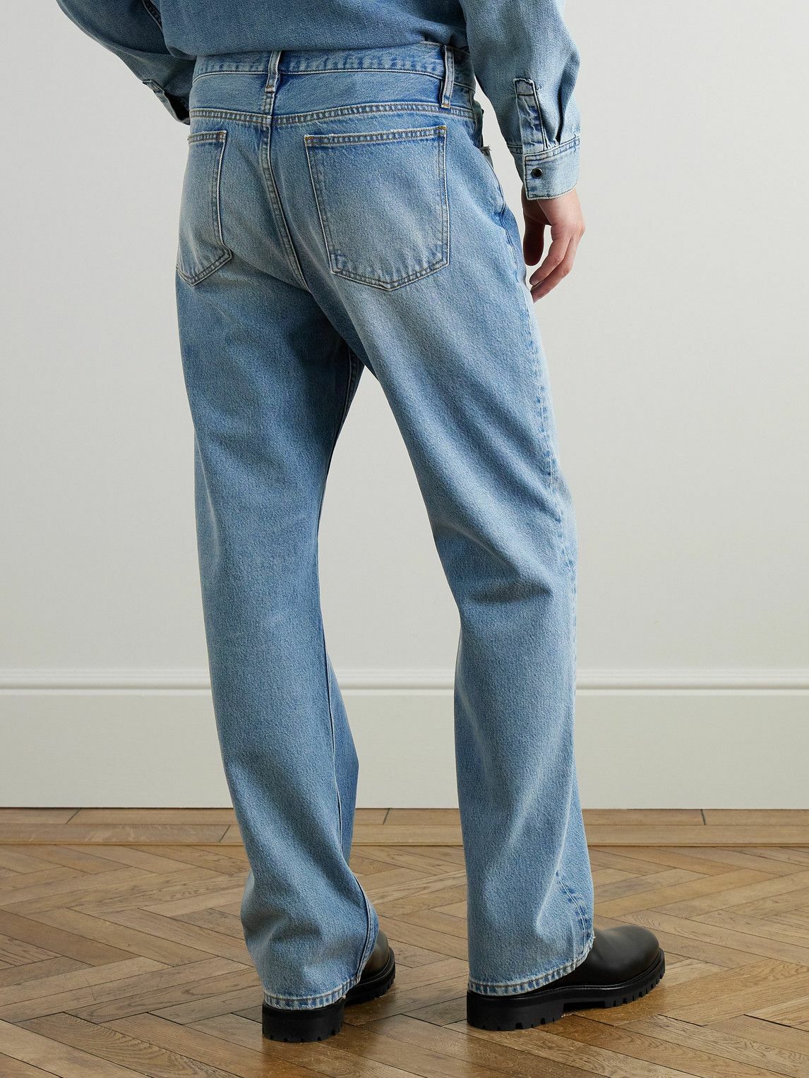 FRAME - The Boxy Straight-Leg Jeans - Blue Frame Denim