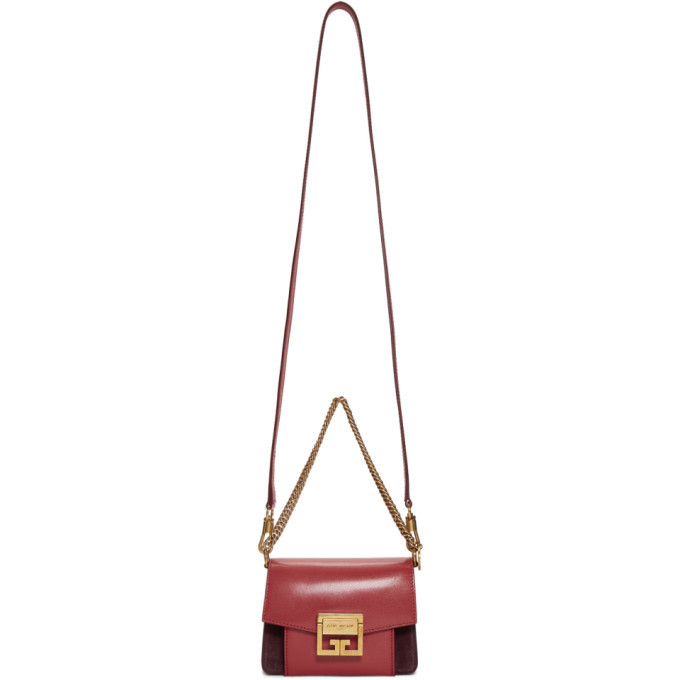 Givenchy Red and Burgundy Mini GV3 Shoulder Bag Givenchy