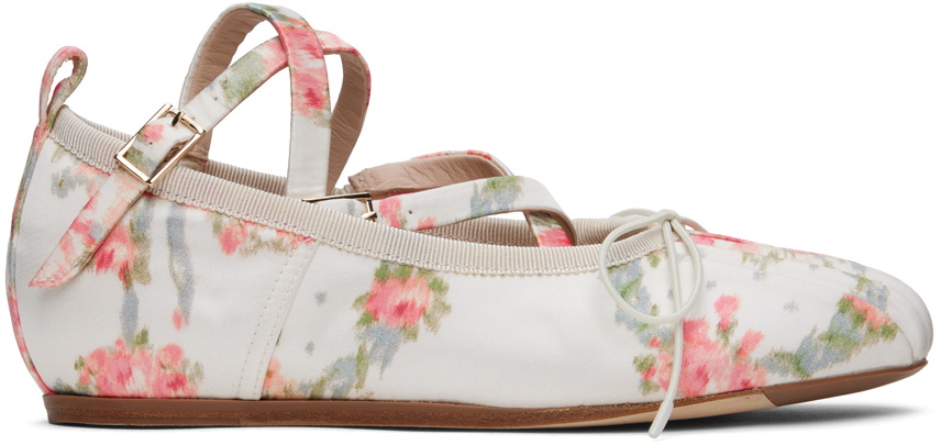 Simone Rocha White Criss-Cross Ballerina Flats Simone Rocha